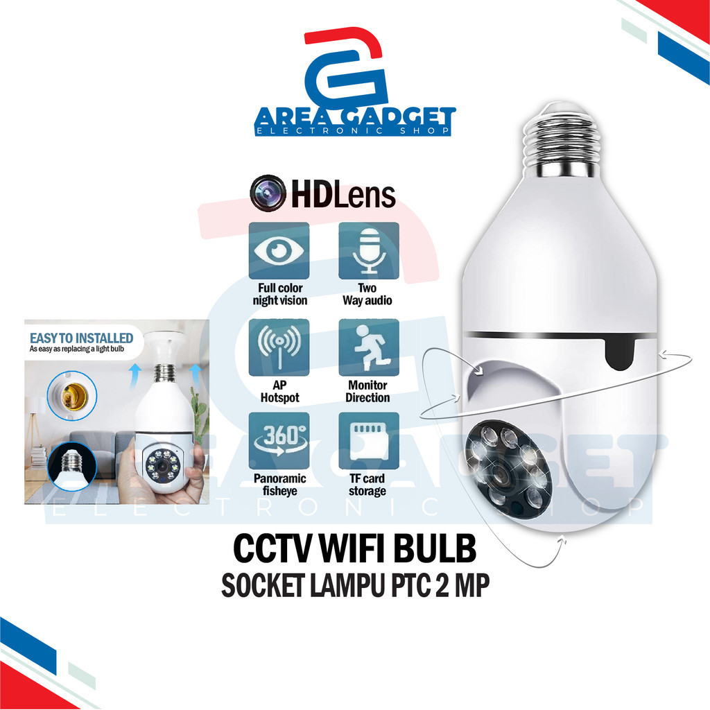 Jual IP CCTV CAMERA Model Dome Socket Lampu PTC CCTV - Dengan LED | Shopee Indonesia