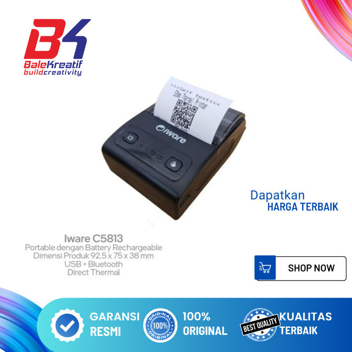 Jual Printer Iware Thermal C5813 Bluetooth Mobile | Shopee Indonesia