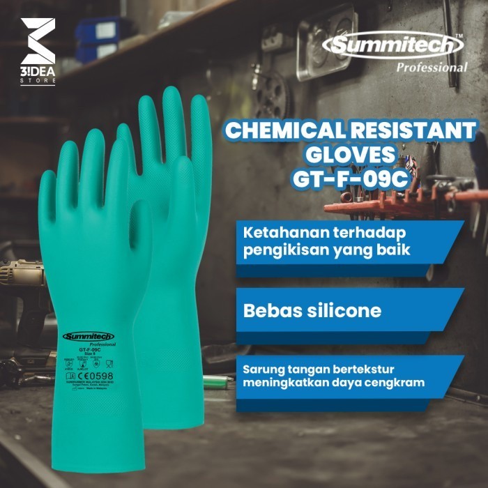 Jual Sarung Tangan Nitrile - Summitech Chemical Resistant Gloves GT-F-09C | Shopee Indonesia