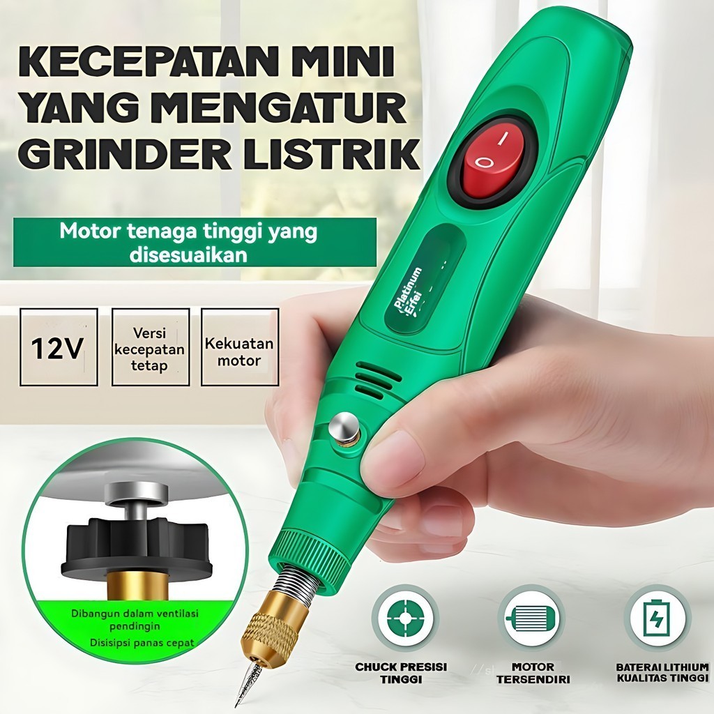 Jual Bor Mini 12V DC 15000 RPM Mini Drill Electric Engraver Grinder ...