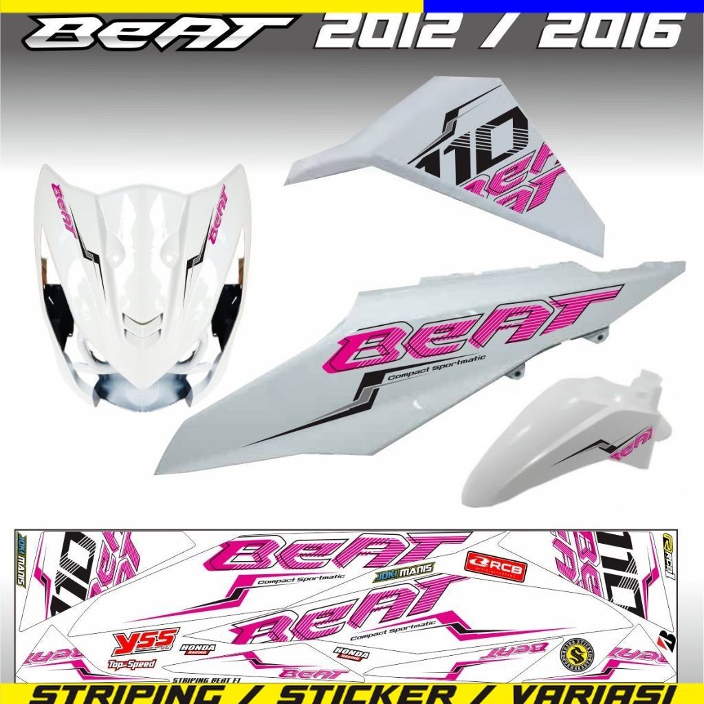 Jual STICKER MOTIF STRIPING MOTOR BEAT PGM FI POLET SIMPLE STIKER ...