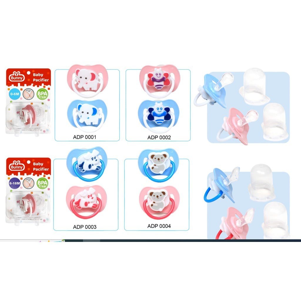 Jual LUSTY BUNNY EMPENG BAYI ISI 1 BH / PACIFIER WITH SILICONE NIPPLE ...
