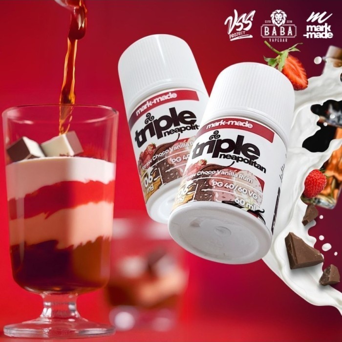 Jual Mark Made Triple Neapolitan Straw Choco Vanilla Rum 60ML - Liquid ...