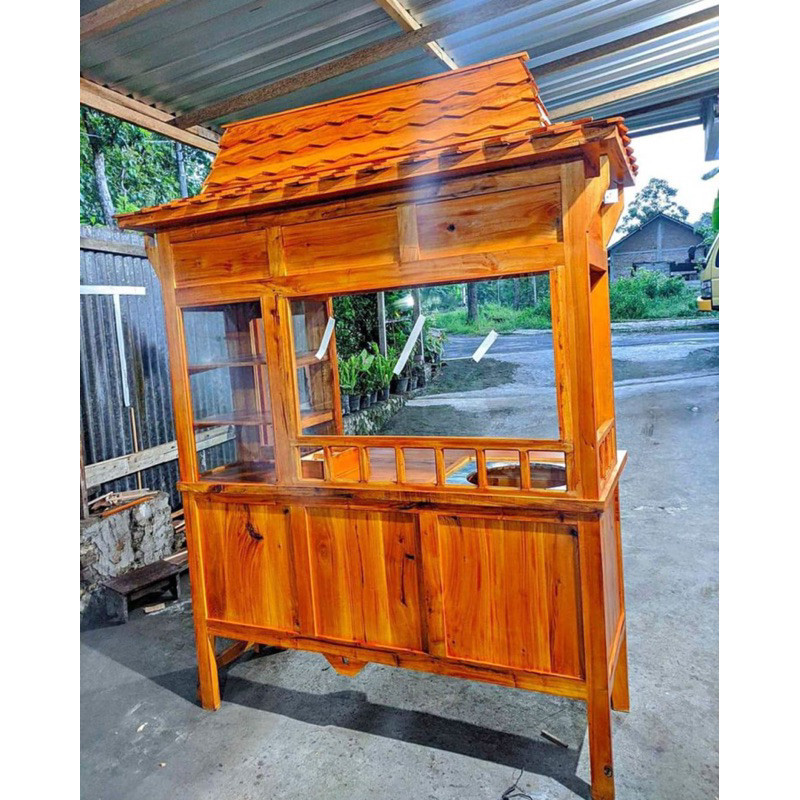 Jual Gerobak bakso atap joglo full kaca | Shopee Indonesia