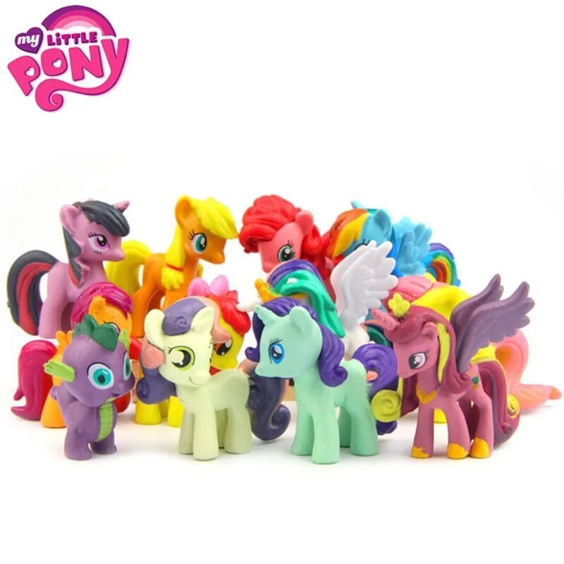 Jual 12 Pcs/set My Little Pony Action Figures Toy PVC Cartoon Anime ...