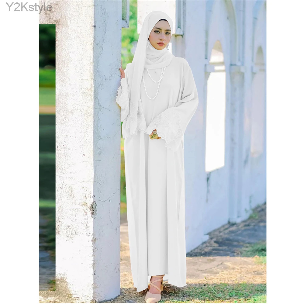 Jual Eid Mubarak Djellaba Muslim Women Hijab Dress Dubai Abaya Turkey Kaftan Islamic Clothing ...