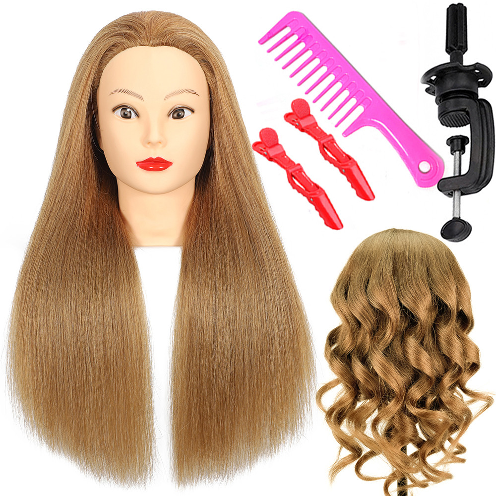 Jual 100% Real Human Hair Doll Head For Hairstyle Professional Training ...