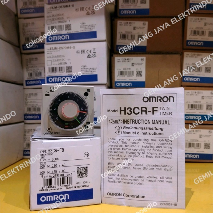 Jual TIMER OMRON H3CR-F8 220V TIMER TWIN OMRON 8PIN 2 JARUM 220VAC ...