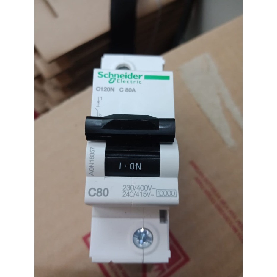 Jual MCB SCHNEIDER C120N 10KA 1P 80A A9N18357 SNI ORIGINAL | Shopee Indonesia