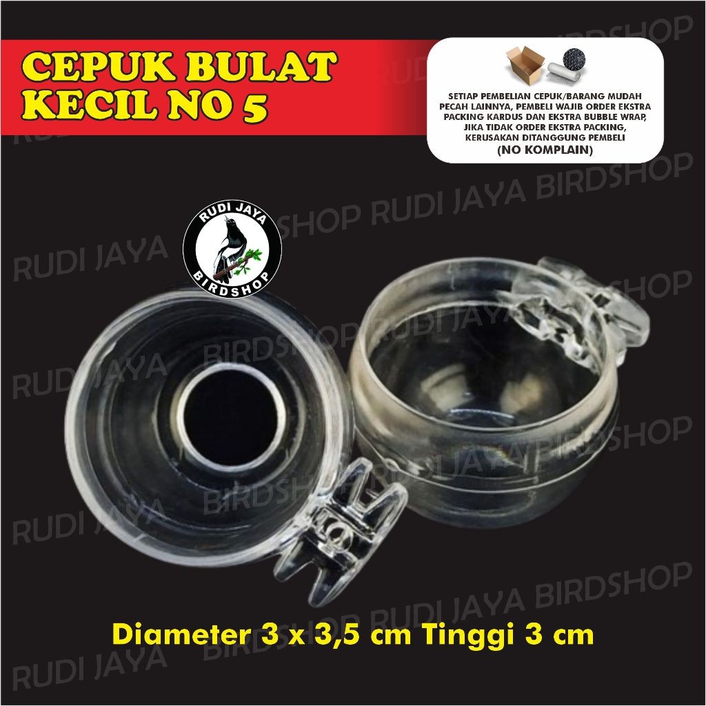 Jual JUAL CEPUK BULAT KECIL NO 5 CEPUK PAKAN BURUNG SOGON KONIN PLECI ...