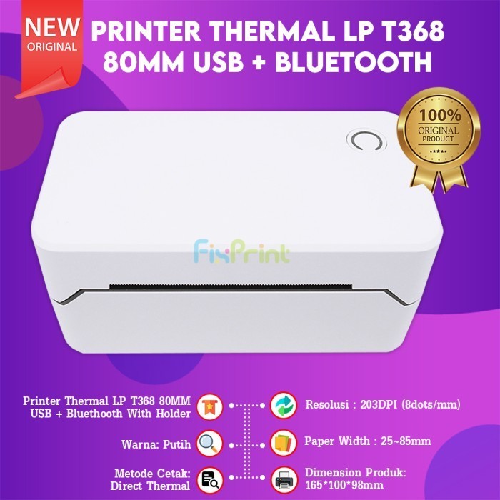 Jual PRINTER BARCODE THERMAL LABEL STIKER RESI IWARE LP-T368 USB BLUETOOTH | Shopee Indonesia