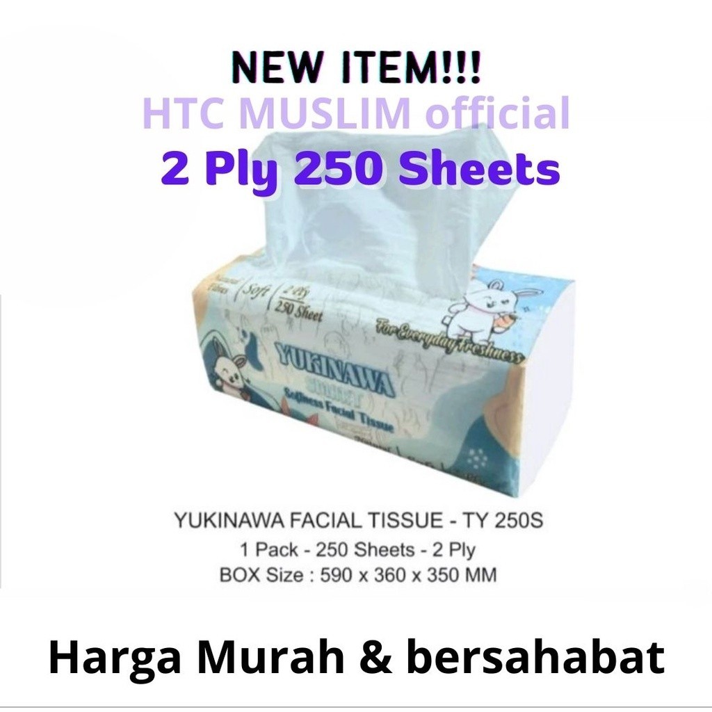 Jual Tissue Yukinawa 250 Sheets 2 ply Tisu Facial Wajah/Muka Tissue ...
