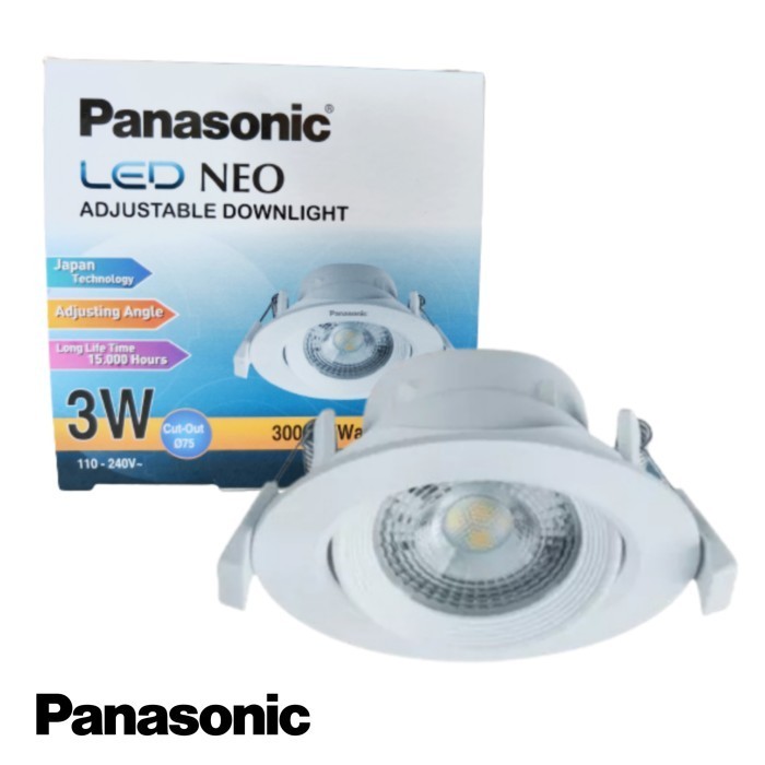 Jual PANASONIC LED Spot NEO Adjustable Downlight 3W 3 Watt 3000K ...