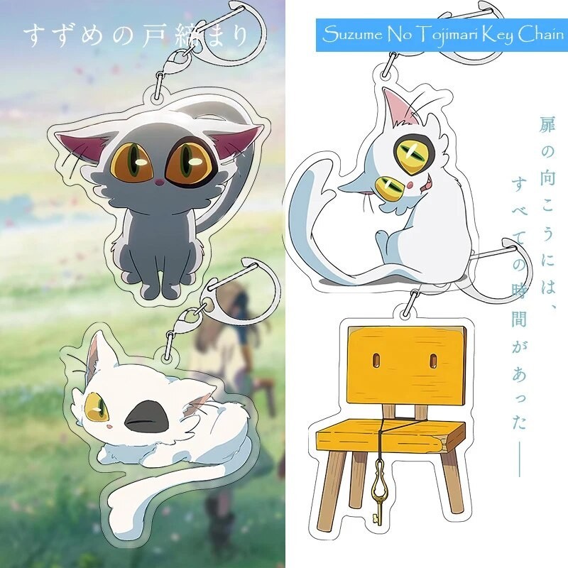Jual New Anime Movie Suzume No Tojimari Keychain Cute Daijin Cat Chair ...