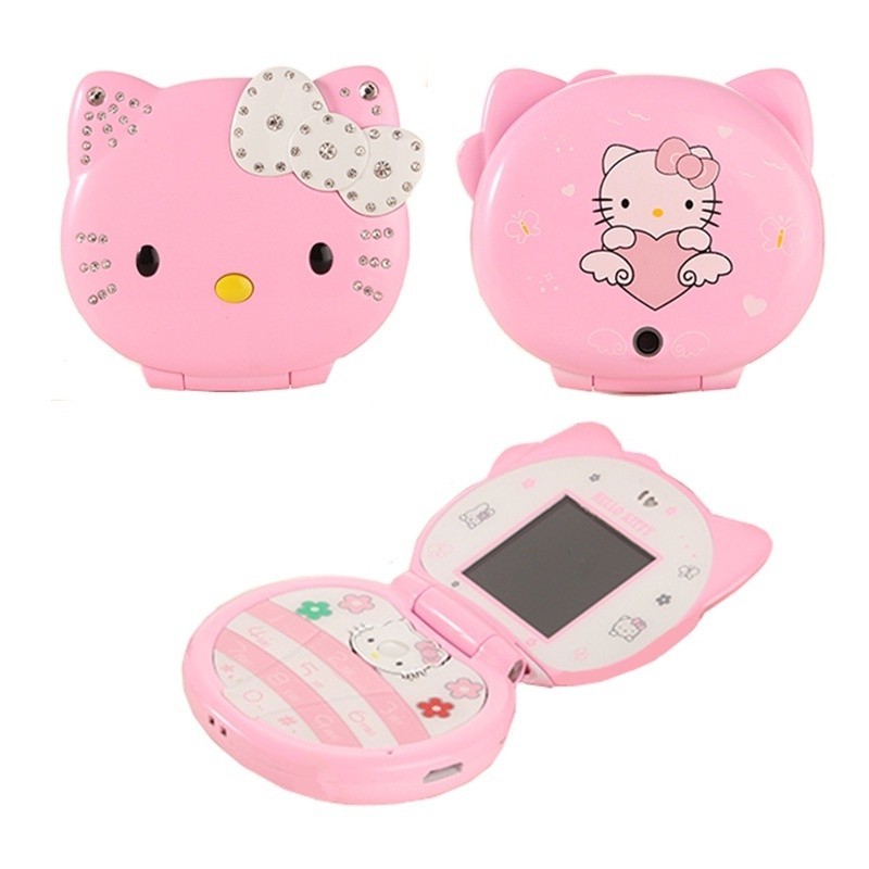 Jual HP Lucu Mini Hello Kitty Girl Phone K688 Quad Band Flip Cartoon ...