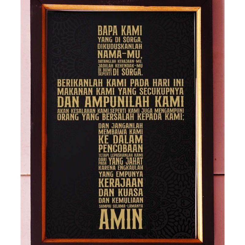 Jual hiasan dinding poster doa bapa Yesus Kristus plus bingkai ukuran ...