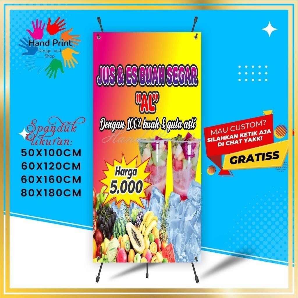 Jual SPANDUK BANNER Jualan Jus Dan Es Buah Segar MMT Spanduk Custom ...