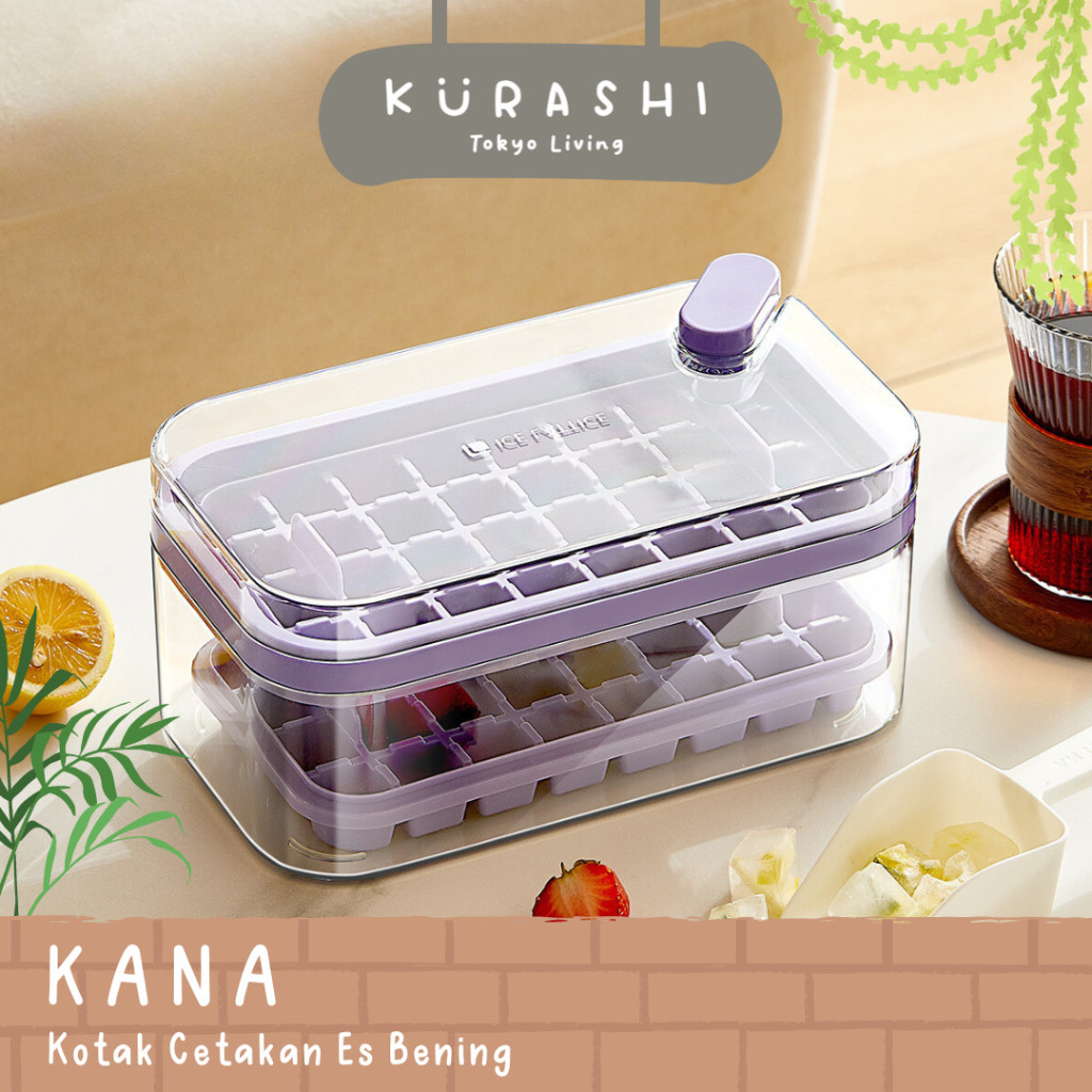 Jual 【KURASHI】KANA Wadah Ice Cube Praktis Tempat Ice Tray Estetik ...