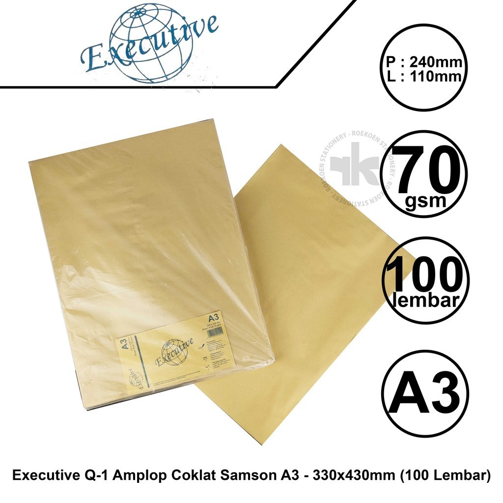 Jual Executive Q-1 Amplop Coklat Samson A3 - 330x430mm (100 Lembar ...
