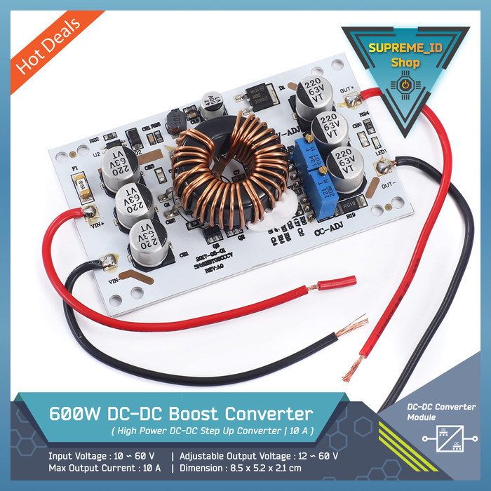 Jual 600W High Power DC-DC Boost Step Up Converter Constant Current | 10A | Shopee Indonesia