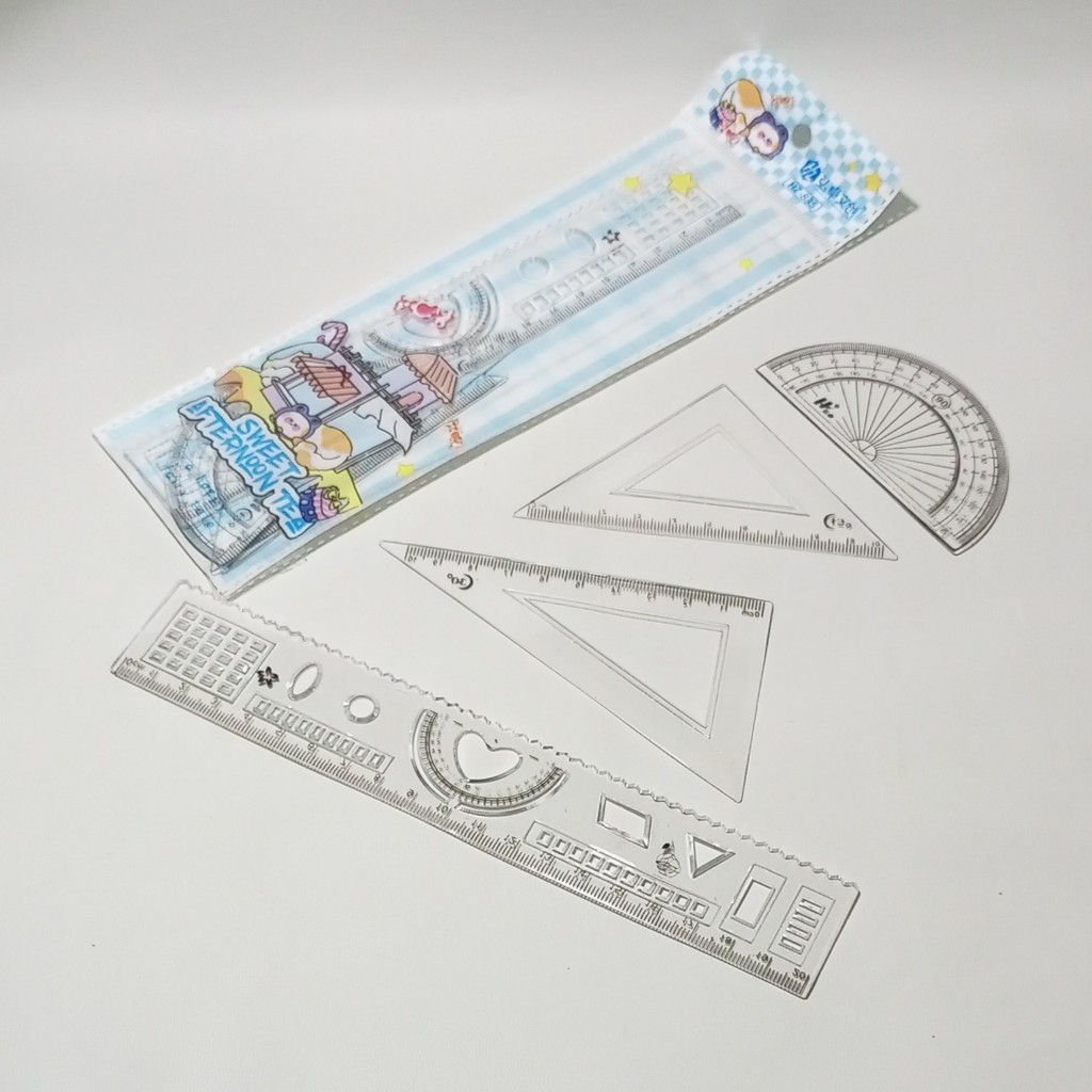 Jual PENGGARIS ANAK PENGGARIS SEKOLAH PENGGARIS SET 4 IN 1 TIPIS 20CM ...