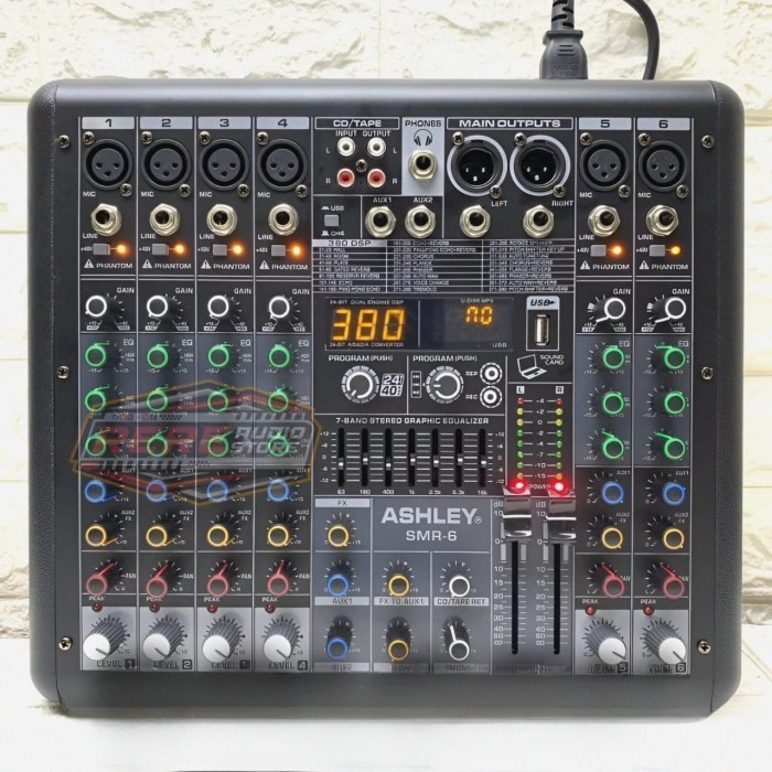 Jual Mixer ASHLEY SMR-6 6 Chanel Mono / SMR6 Bluetooth USB MP3 Efek 380 DSP | Shopee Indonesia