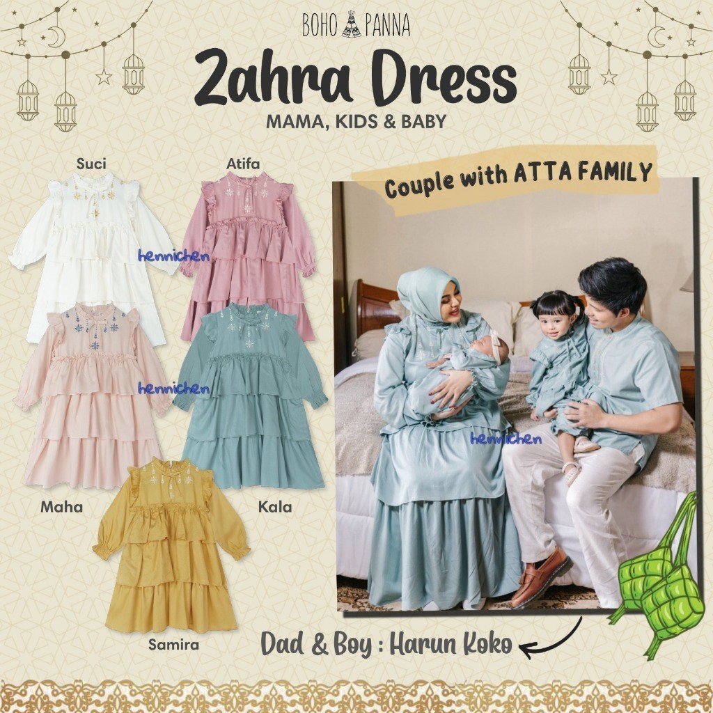 Jual QS45TH BOHOPANNA ZAHRA BABY DRESS / ZAHRA DRESS KIDS / ZAHRA DRESS MOM DRESS ANAK PEREMPUAN ...