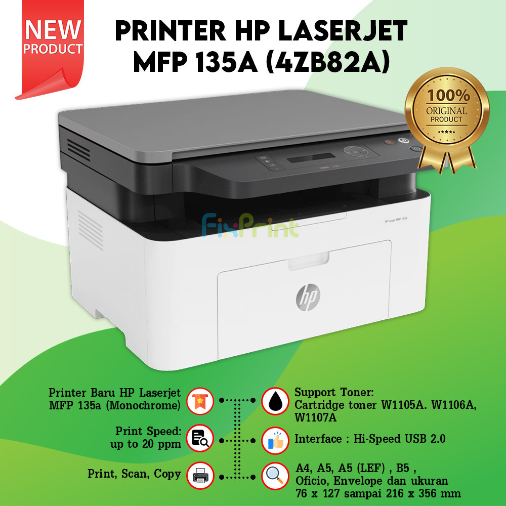 Jual Printer LaserJet MFP 135A Print,Scan,Copy Multi fungsi (4ZB82A ...