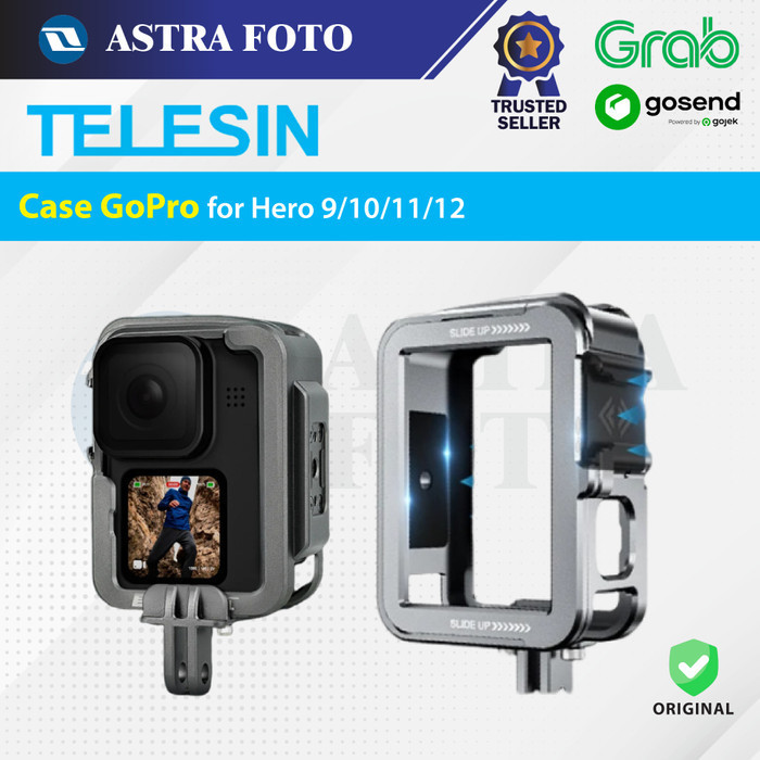 Jual TELESIN Case GoPro Hero 9/10/11/12 Aluminium Alloy Protective Housing | Shopee Indonesia