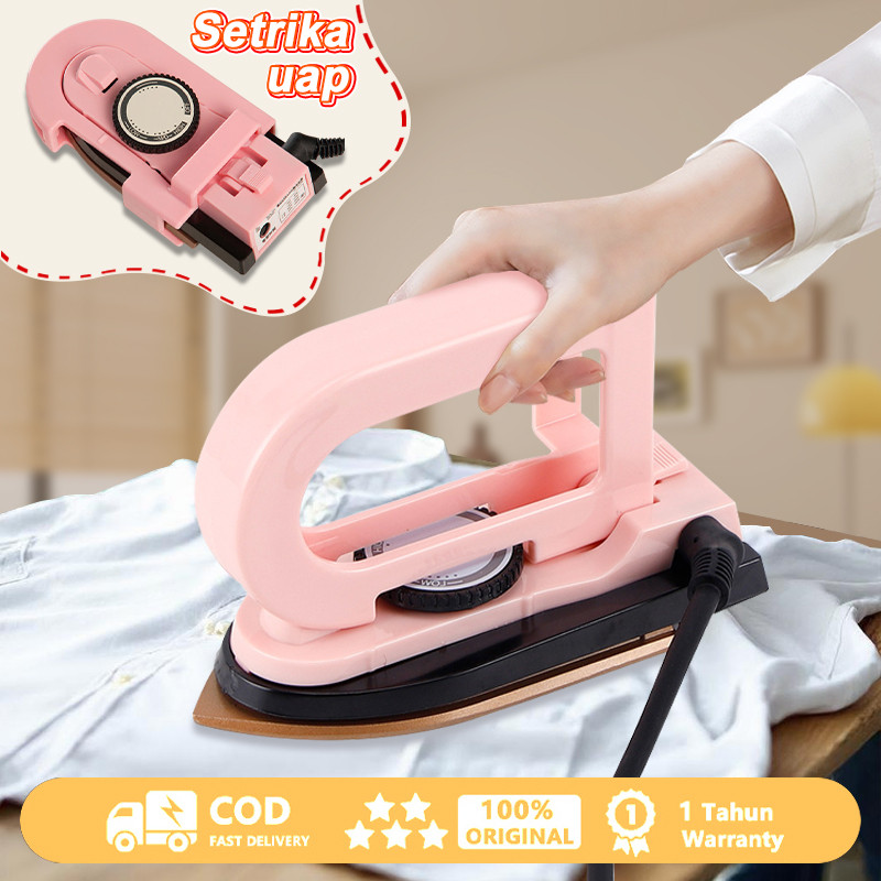 Jual Setrika Mini Portable Setrika Pakaian Iron Dapat Dilipat Pink ...