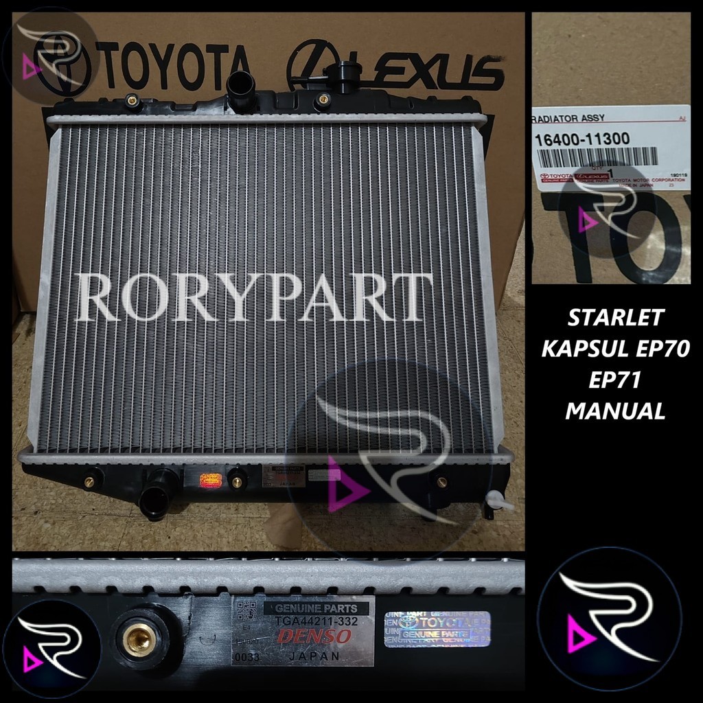 Jual RADIATOR ASSY TOYOTA STARLET KOTAK EP70 EP71 ORIGINAL DENSO JAPAN ...