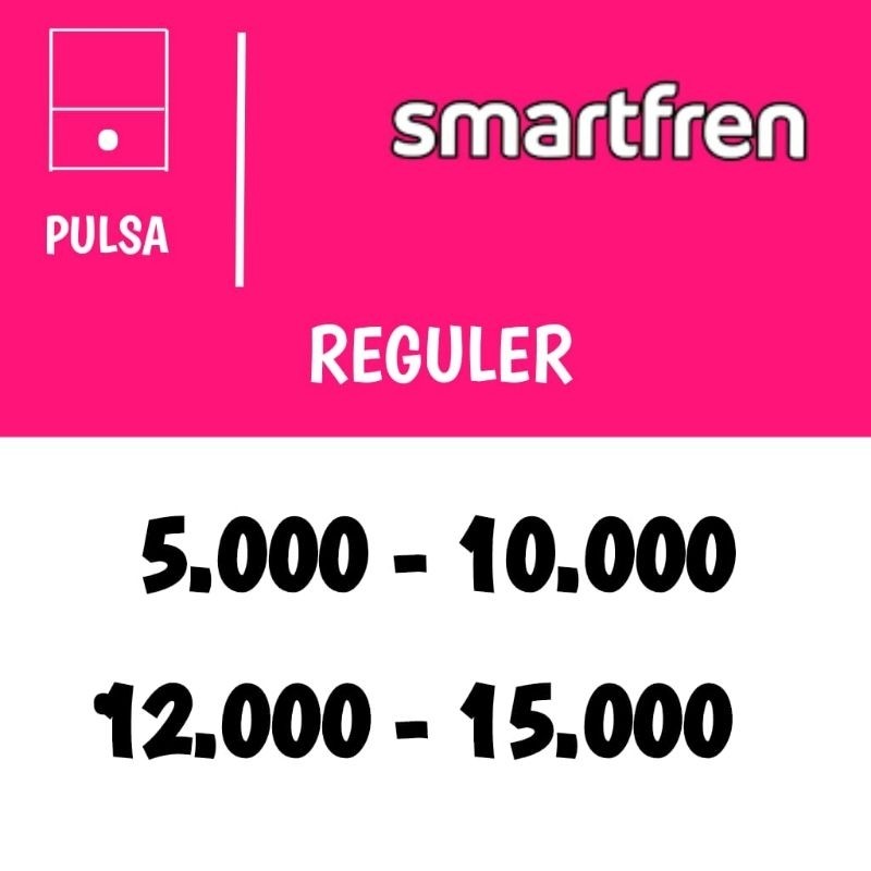 Jual PULSA SMARTFREN REGULER 5K 10K 12K 15K | Shopee Indonesia