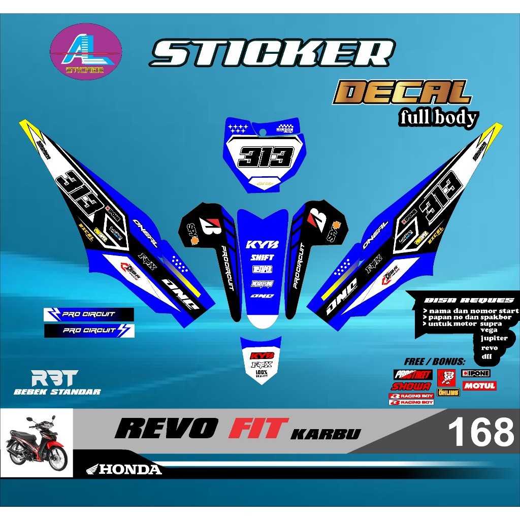 Jual Sticker RBT STRIPING MOTOR DECAL REVO FIT KARBU NEW FULL BODY ...