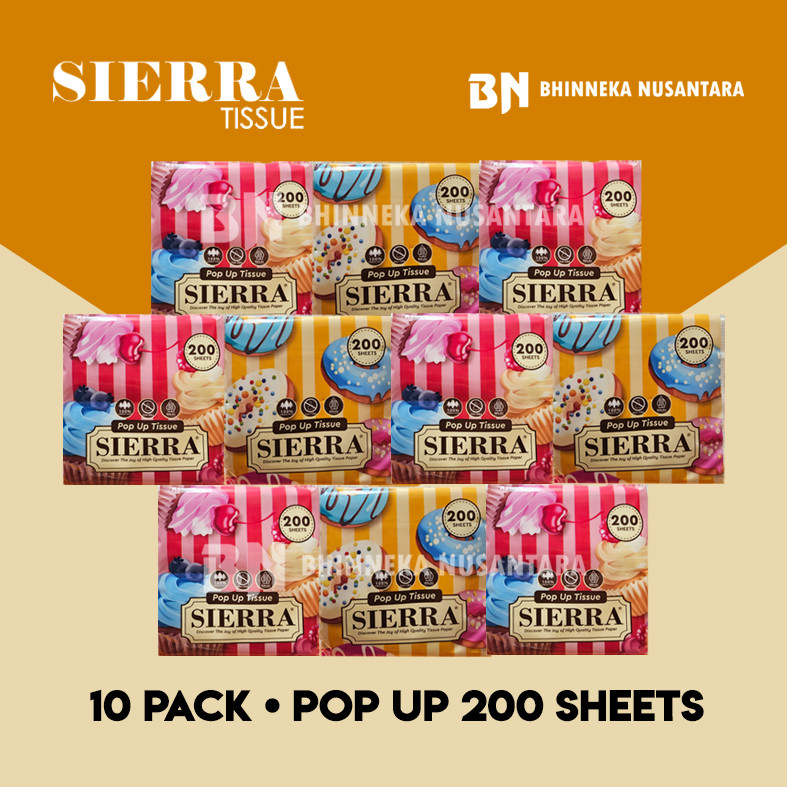 Jual Sierra Pop Up Tissue 200 Sheets - 10 Pack | Shopee Indonesia