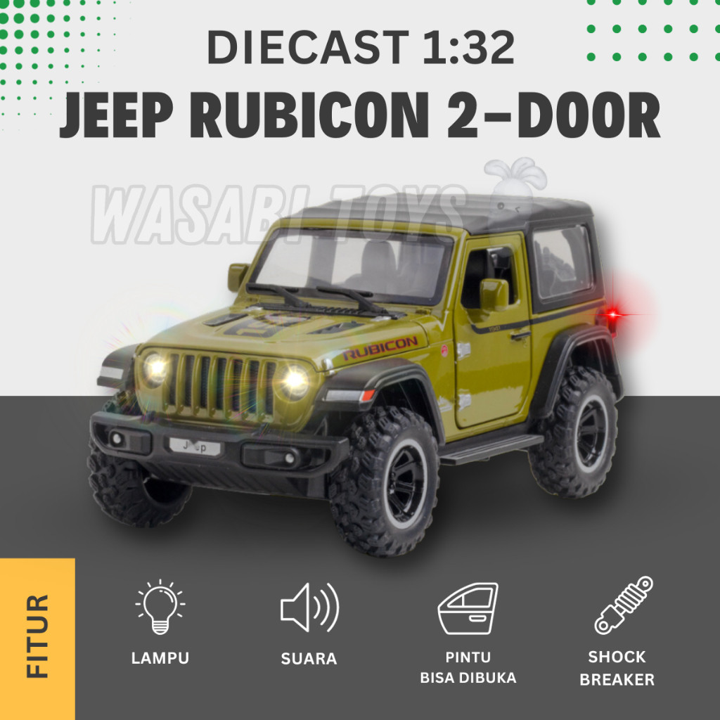 Jual Miniatur Diecast 1:32 Rubicon 2 Door / 2-Door (Dapat Alas Mobil ...