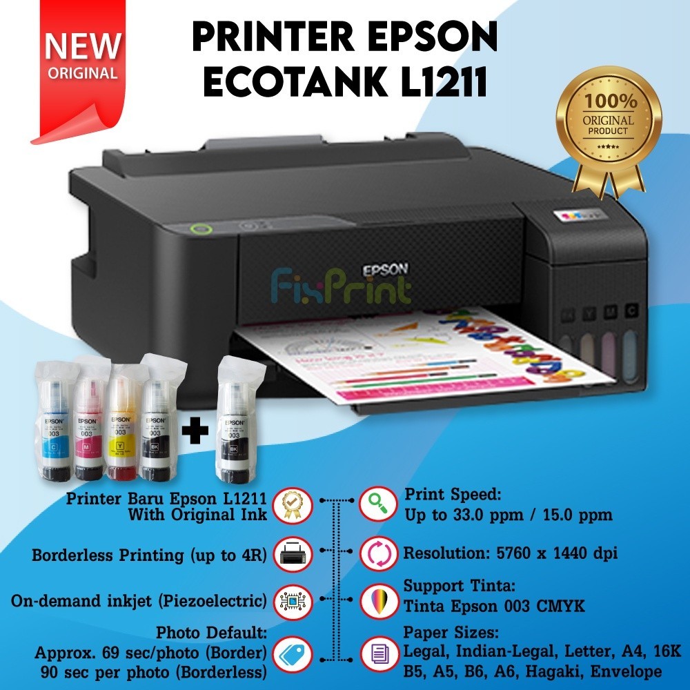 Jual Printer Epson Ecotank L1210 L1211 L1216 Pengganti Epson L1110 ...