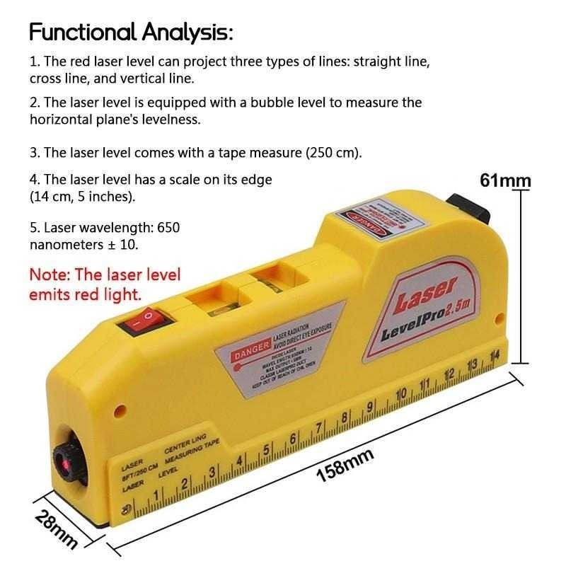 Jual Primal XIMIJI Laser Level 4 in 1 Crossline Waterpass Ruler Tape ...