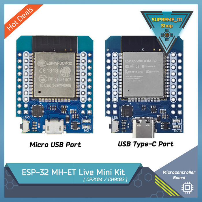 Jual ESP32 ESP-32 MH-ET Wemos Live D1 Mini Kit Wifi Bluetooth IoT MCU Microcontroller R32 Dev ...