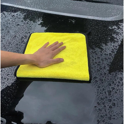 Jual Kain Lap Microfiber Mobil 2 Sisi Kuning Hitam 25x25 30x30 30x40 cm ...