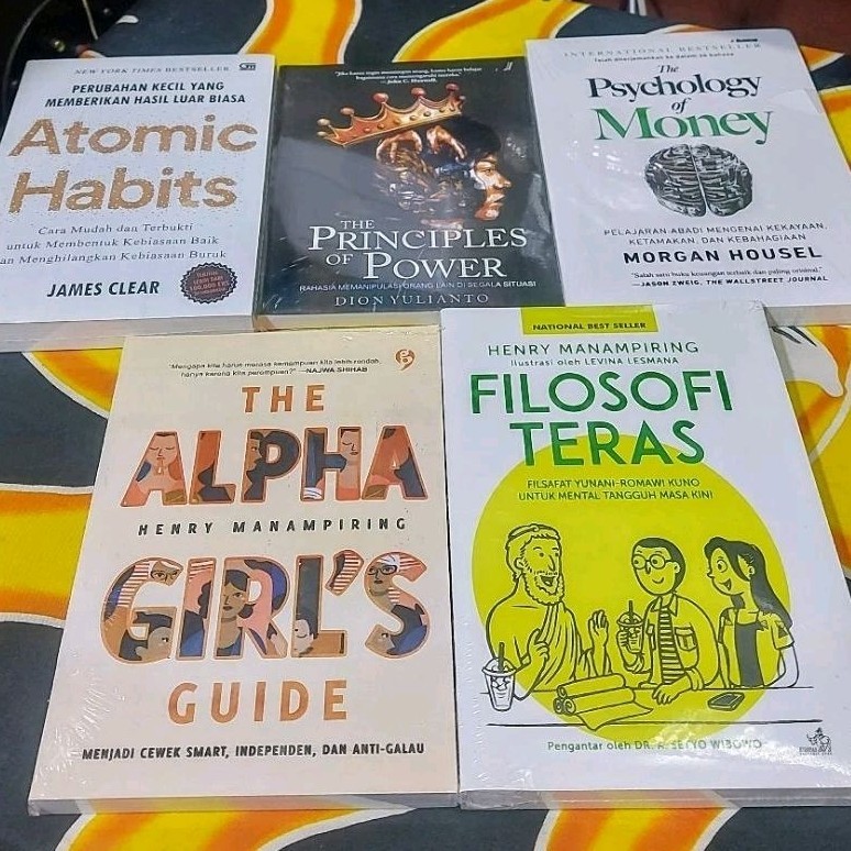 Jual paket 5 buku * atomic habits *the principles of power *the psychology of money * the alpha ...