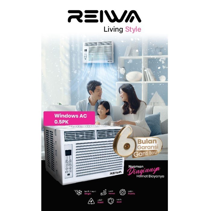 Jual Reiwa AC Window Air Conditioner 0.5 PK Pendingin Ruangan CW-0501RA ...