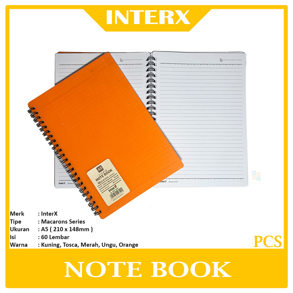 Jual InterX - Note Book Spiral A5 NBX-10A5 - Warna Pastel - Pcs | Shopee Indonesia