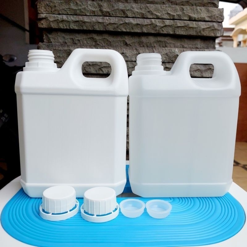 Jual [RP] Jerigen 1 Liter Jerrycan Kotak Pendek 1L HDPE Natural Drigen ...