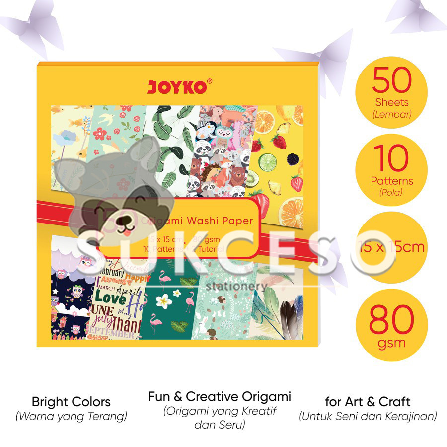 Jual Joyko Origami Paper OGP-303MIX Pattern Kertas Warna Lipat Corak 15 ...
