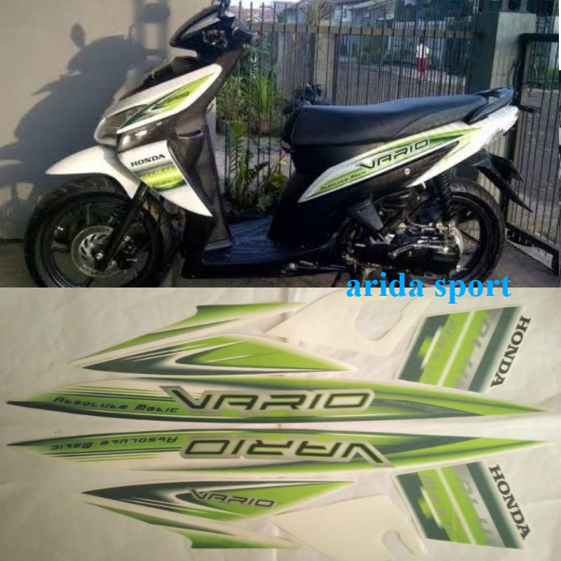 Jual Stiker motor vario Striping vario karbu 110 cw 2007 2008 putih ...