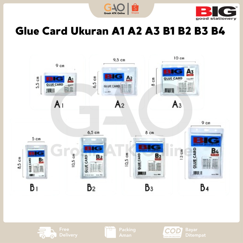 Jual ID Card Mika BIG Glue Card Ukuran A1 A2 A3 B1 B2 B3 B4 (1pcs) | Shopee Indonesia