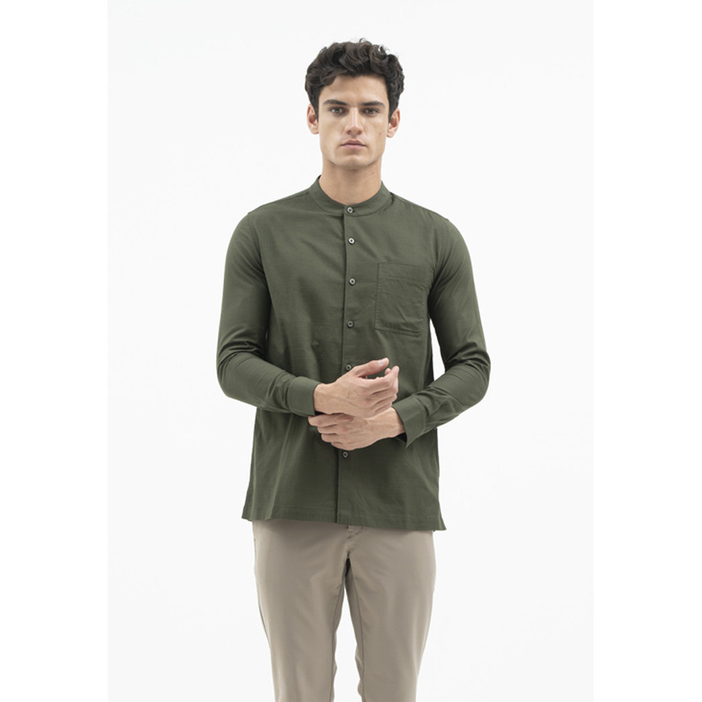 Jual Jack Nicklaus Jet Set Kemeja Pria Lengan Panjang Slim Fit Army ...
