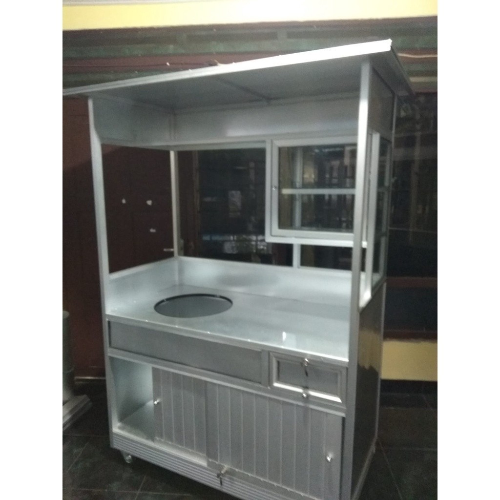 Jual Gerobak Rombong Booth Stand Serbaguna Etalase Alumunium | Shopee ...