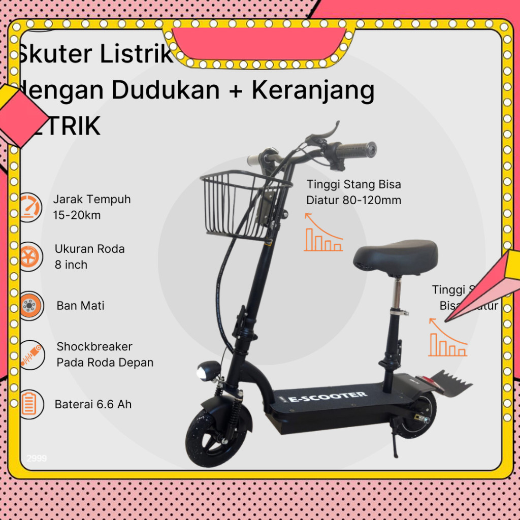 Jual Motor Listrik PETRIK dengan dudukan seater Skuter listrik duduk ...