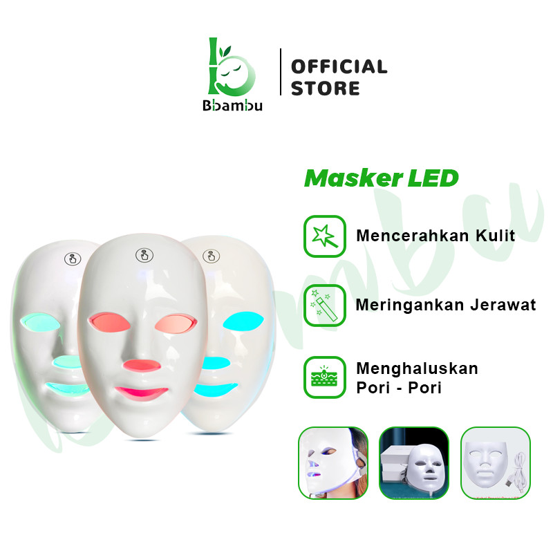 Jual Bbambu Masker LED PDT Light 7 Warna Led Mask Photon Therapy Alat Perawatan Wajah Penggunaan ...